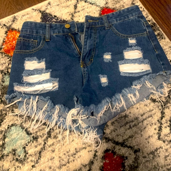 SHEIN | Shorts | Shein Ripped Denim Shorts | Poshmark